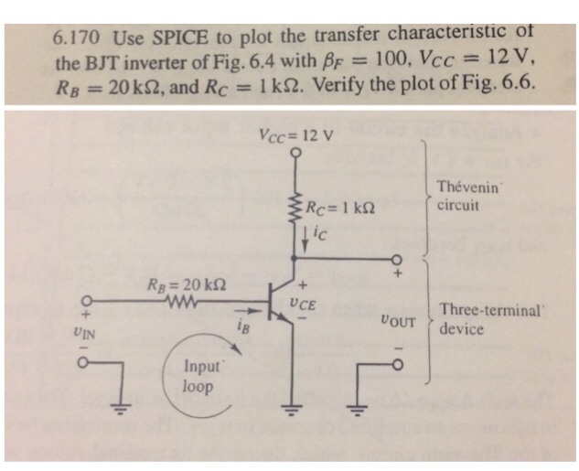 170 Use SPICE to plot the transfer characteristic of | Chegg.com