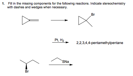 Solved 1. Fill in the missing components for the following | Chegg.com
