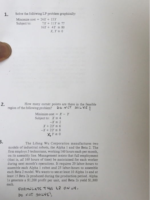 Solved 1. Solve the following LP problem graphically: | Chegg.com