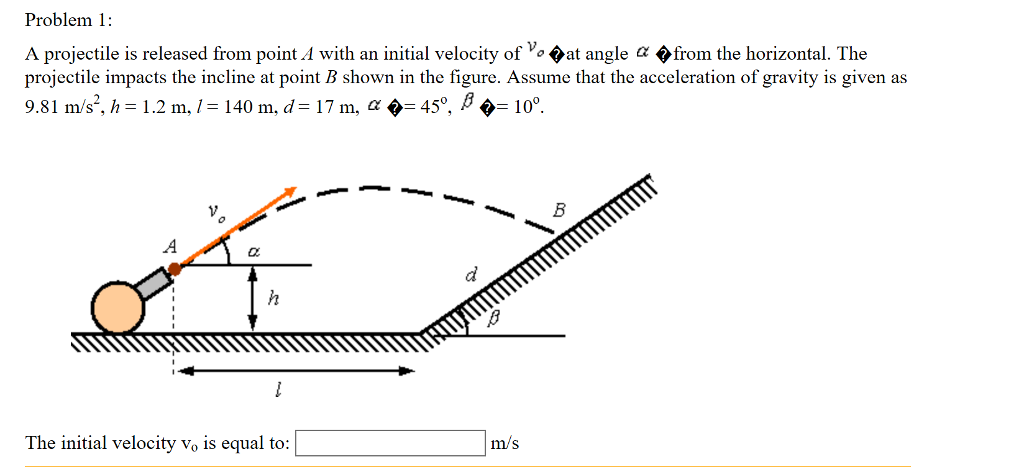 Solved Problem 1 A projectile is released from point A with | Chegg.com
