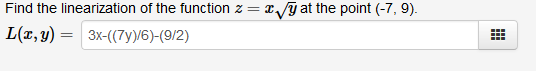 Solved Find the linearization of the function z = x root y | Chegg.com
