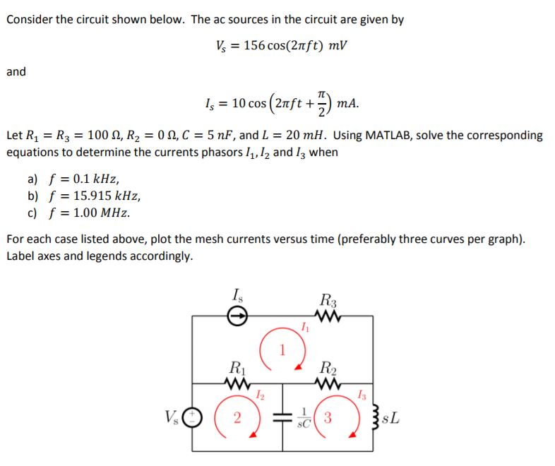 Solved Consider the circuit shown below. The ac sources in | Chegg.com
