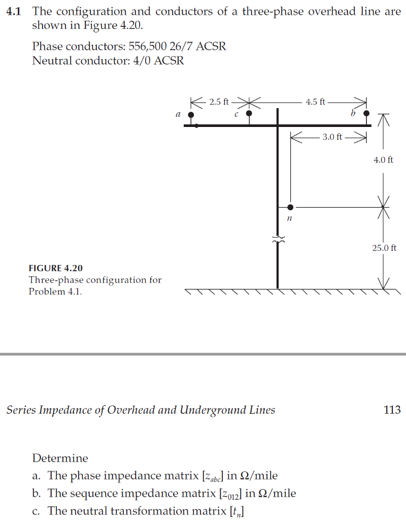 4.1 The configuration and conductors of a three-phase | Chegg.com