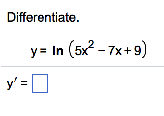Solved Differentiate the LN. Please show all steps and help | Chegg.com