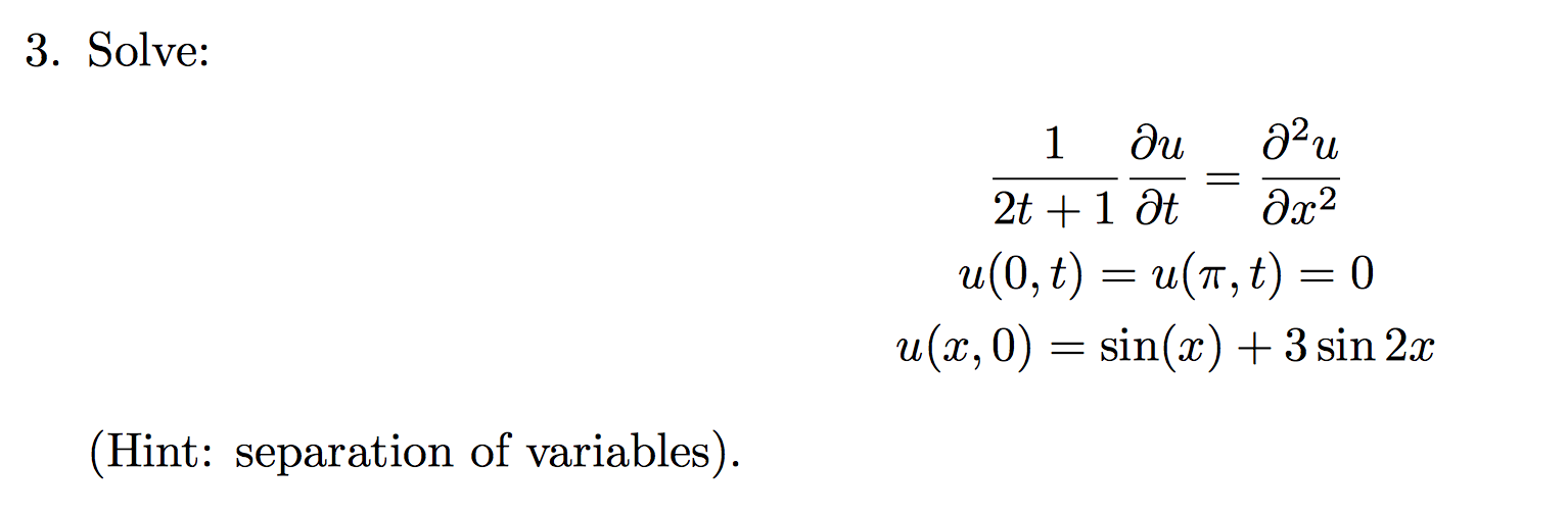 Solved Solve: 1/2t + 1 partial differential u/partial | Chegg.com