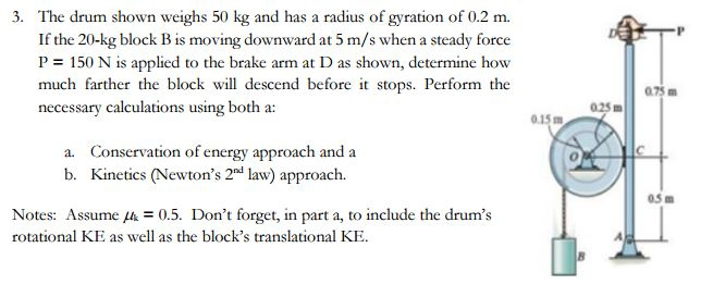 Solved small radius is 0.15m, big radius is 0.25m, distance | Chegg.com
