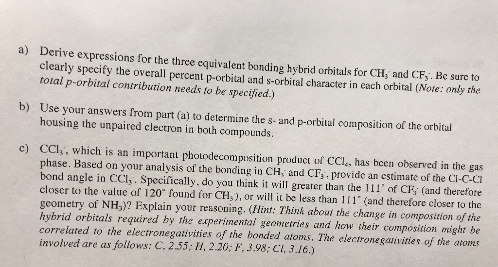 3. The geometry of the methyl radical (CH) is known | Chegg.com