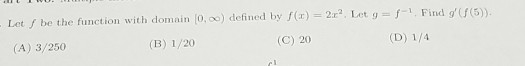 Solved Let f be the function with domain [0, infinity) | Chegg.com