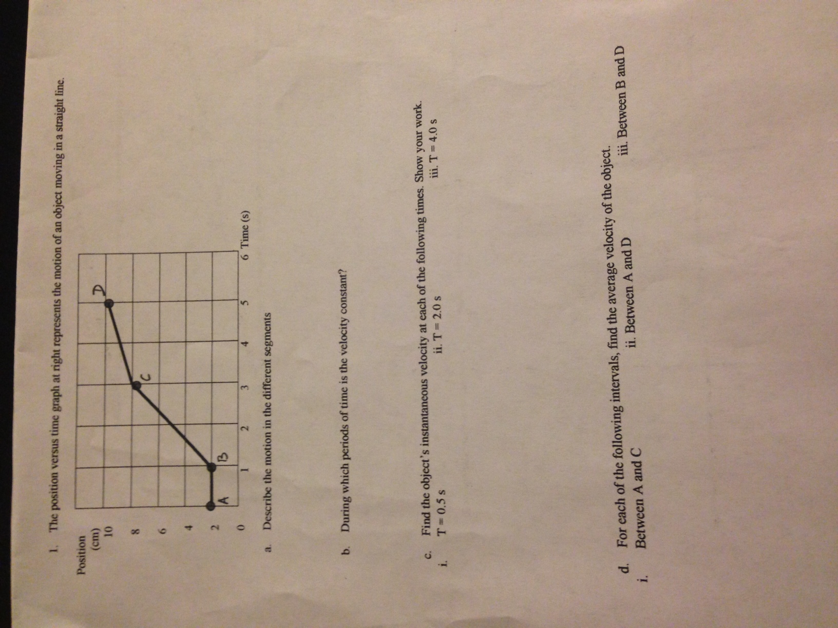 Solved The Position Versus Time Graph At Right Represents Chegg Solved The Position Versus Time Graph At Right Represents Chegg