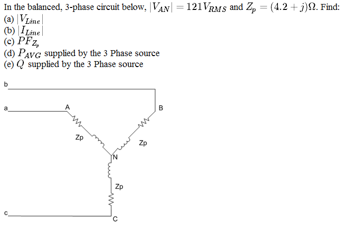 Solved In the balanced, 3-phase circuit below, | VAN | = | Chegg.com