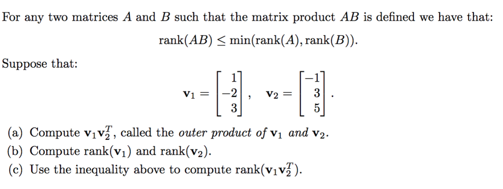 Solved I am unsure how to complete this linear algebra | Chegg.com