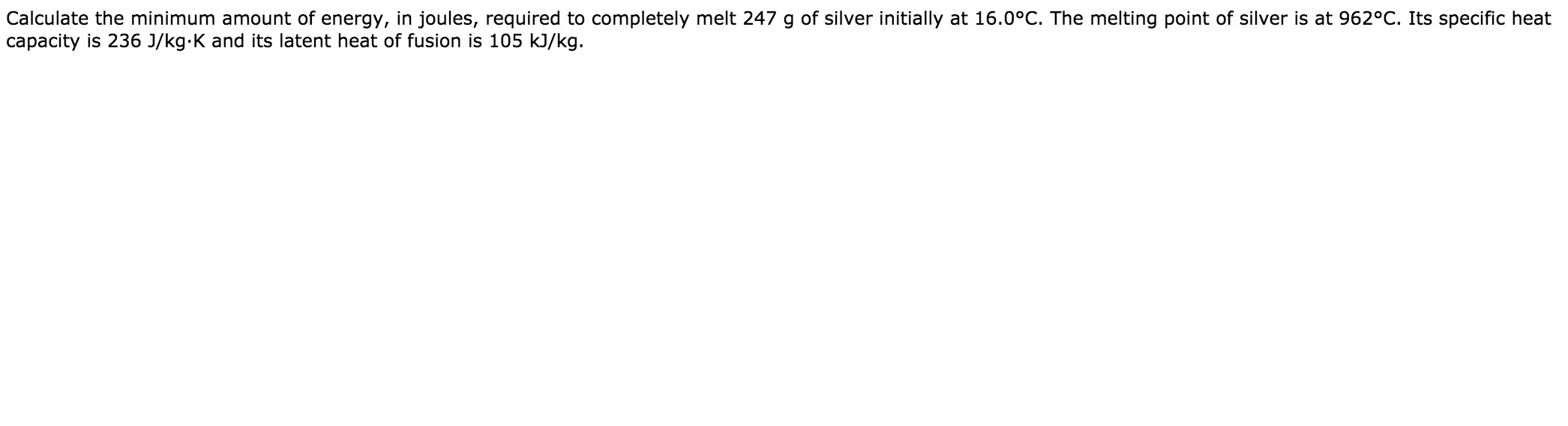 Solved Calculate the minimum amount of energy, in joules, | Chegg.com