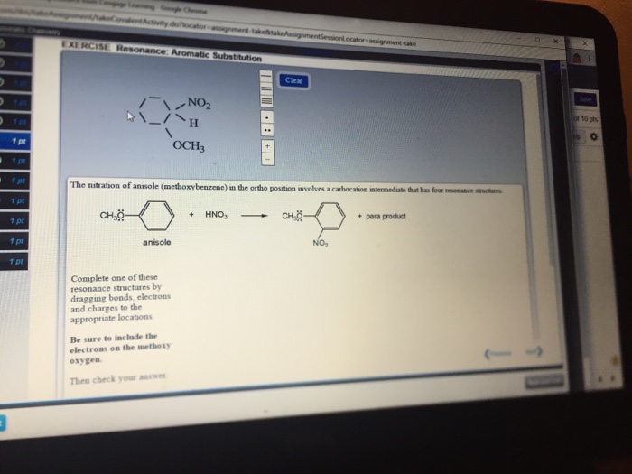 Solved The nitration of anisole (methoxybenzene) in the | Chegg.com