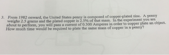 Solved From 1982 onward, the United States penny is composed | Chegg.com