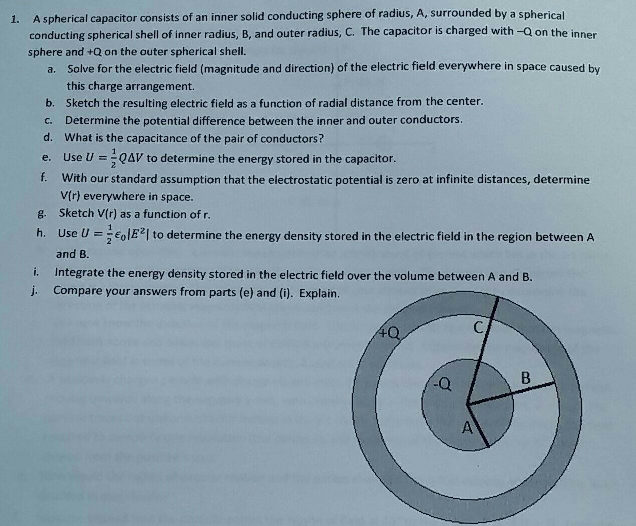 Solved A spherical capacitor consists of an inner solid | Chegg.com