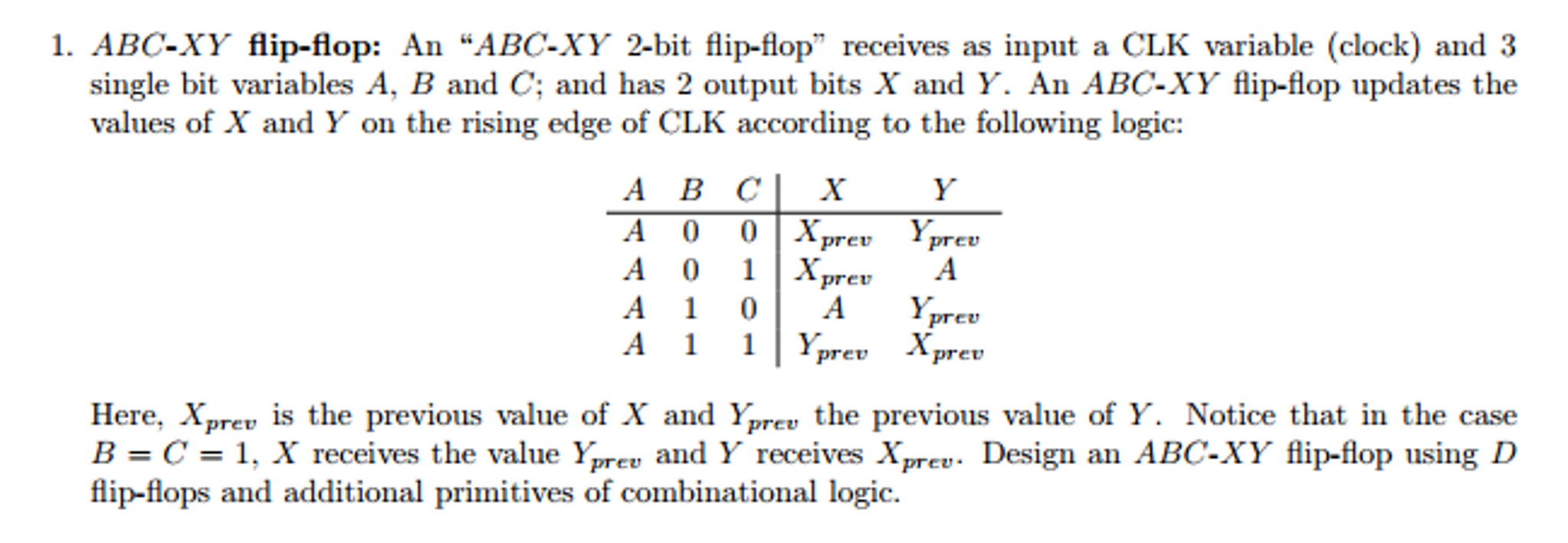 Solved ABC-XY flip-flop: An "ABC-XY 2-bit Hip-flop" receives | Chegg.com