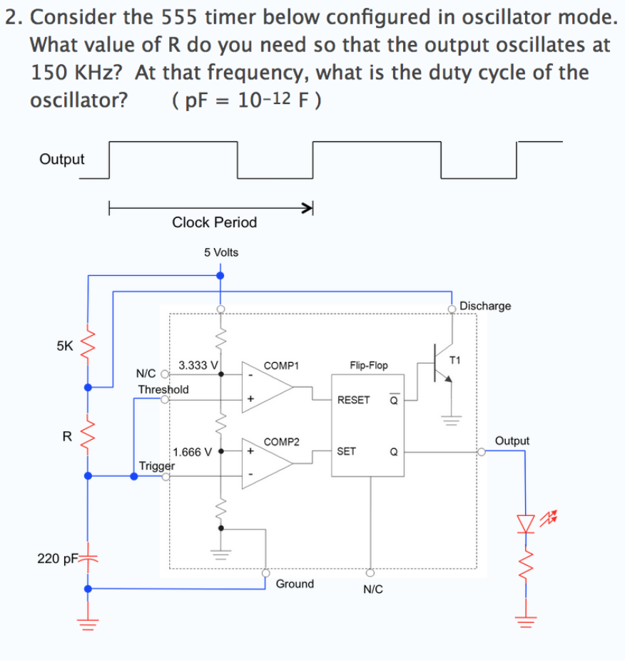 Solved 2. Consider the 555 timer below configured in | Chegg.com
