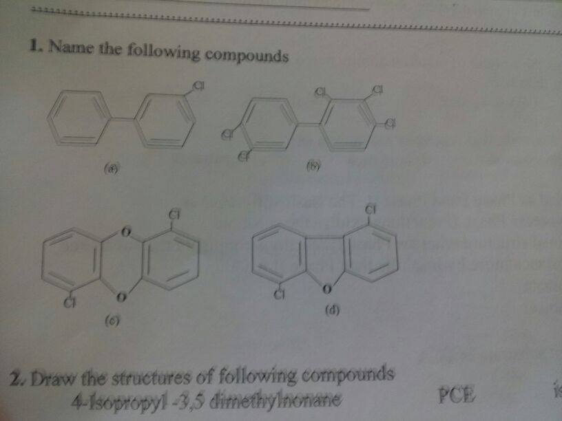 Name the following compounds Draw the structure of | Chegg.com