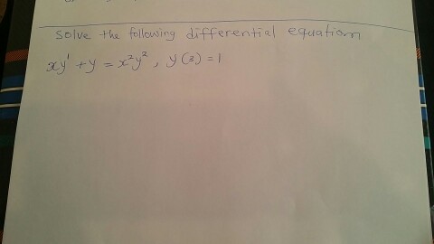 Solved Solve the following differential equation | Chegg.com