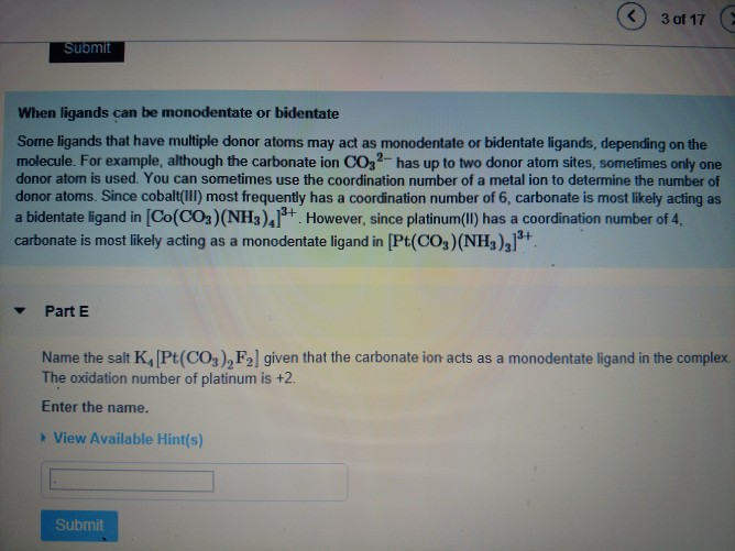Solved Naming Coordination Compounds Course ConstantsI | Chegg.com