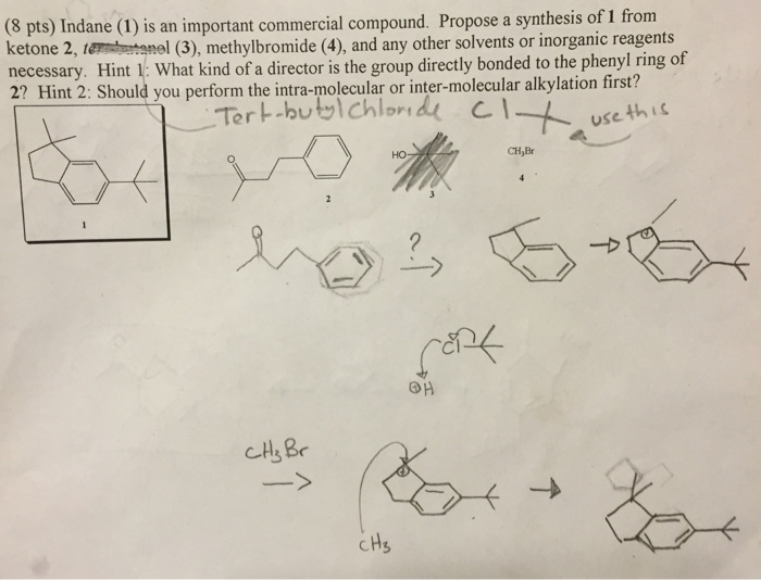 Solved indane is an important commercial compound. Propose a | Chegg.com