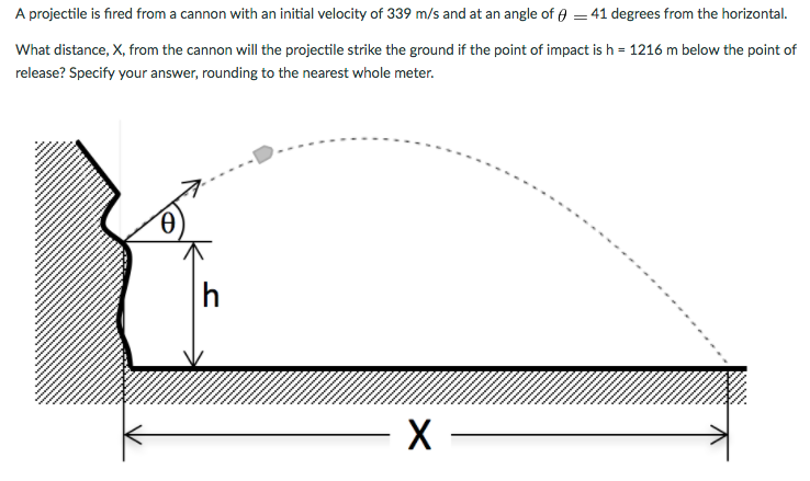 Solved A projectile is fired from a cannon with an initial | Chegg.com