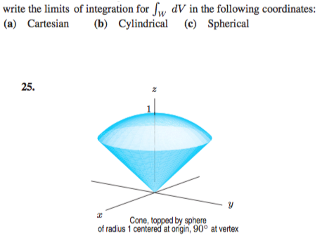 Solved ONLY (c) Spherical. Write out the entire integral | Chegg.com