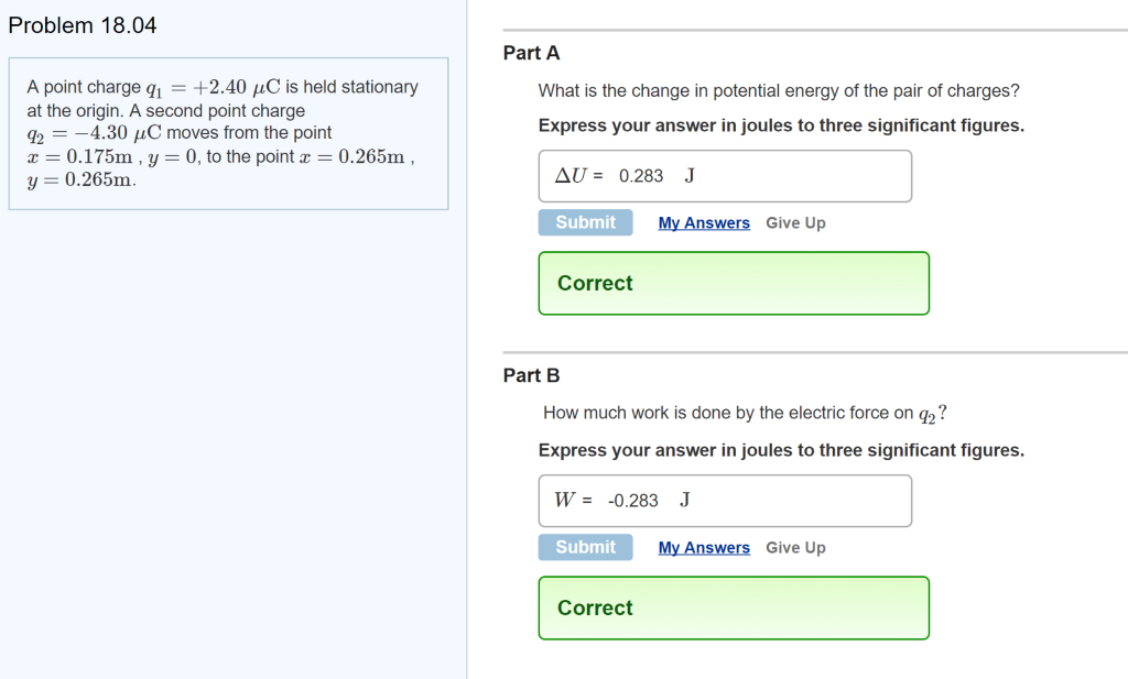 Solved Problem 18.04 Part A What is the change in potential | Chegg.com