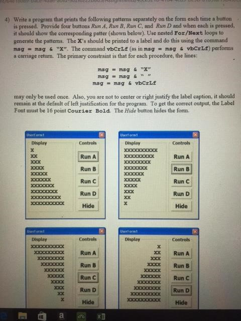 Solved Write a program that prints the following patterns, | Chegg.com
