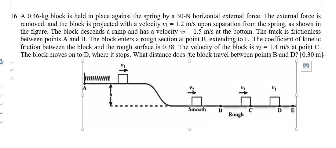Solved A 0.46-kg block is held in place against the spring | Chegg.com