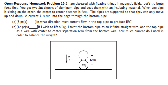 Solved Open-Response Homework Problem 16.2 I am obsessed | Chegg.com