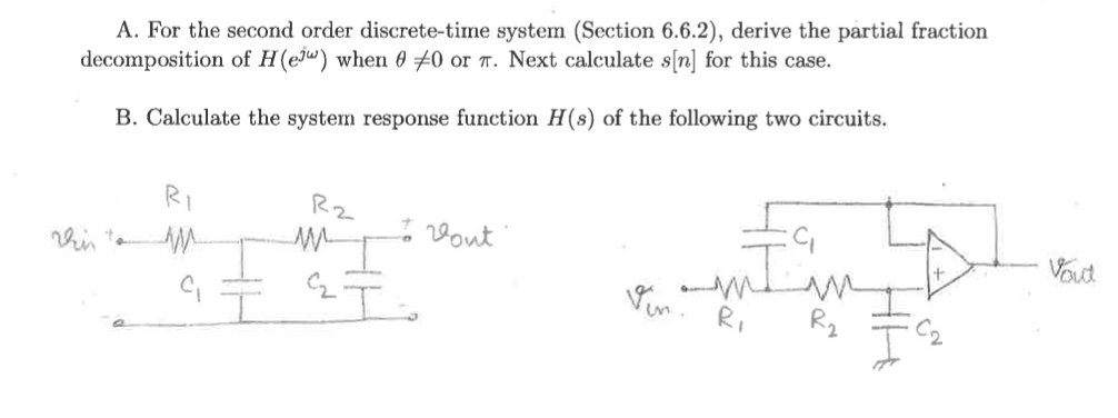 Solved A. For the second order discrete-time system (Section | Chegg.com