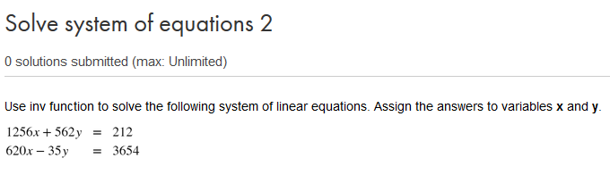 Solved Solve system of equations 2 0 solutions submitted | Chegg.com