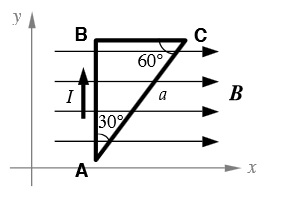 Solved A triangular loop with hypotenuse a and 30 ?- 60 ?-90 | Chegg.com