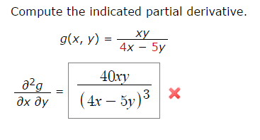 Solved Compute the indicated partial derivative. G(x, y) = | Chegg.com