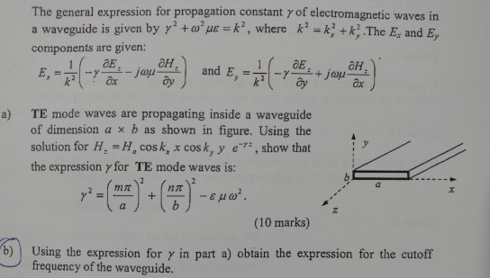 Solved The general expression for propagation constant ? of | Chegg.com