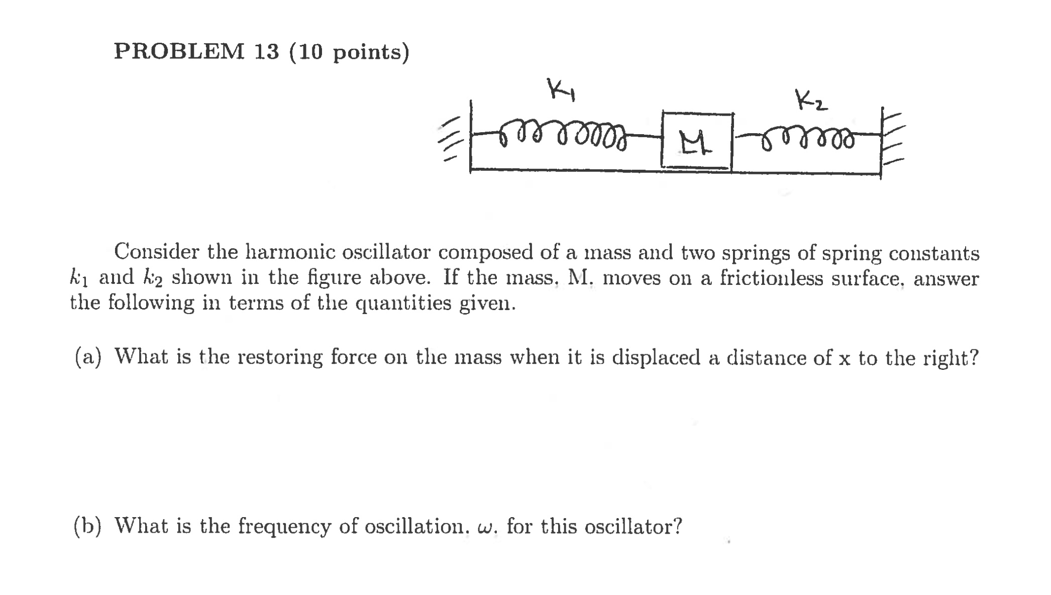 Solved Consider the harmonic oscillator composed of a mass | Chegg.com