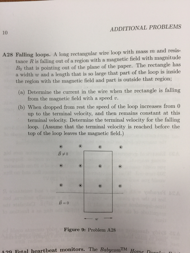Solved ADDITIONAL PROBLEMS 10 A28 Falling loops. A long | Chegg.com