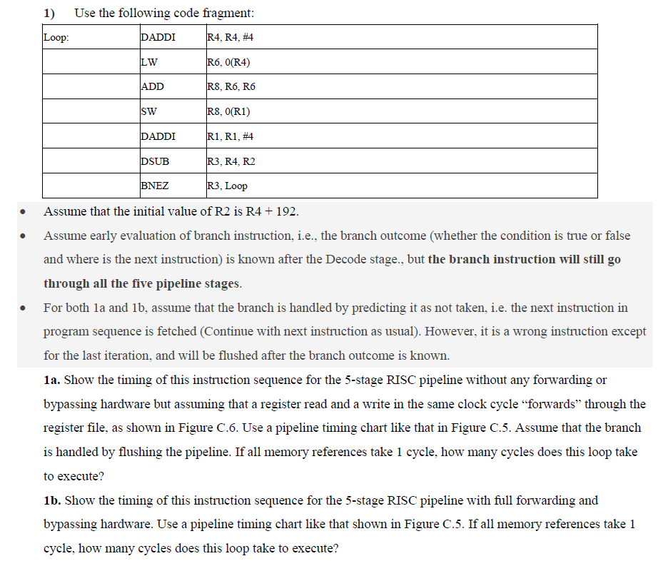 1) Use the following code fragment 4.R4. #4 O(R4) R6, | Chegg.com