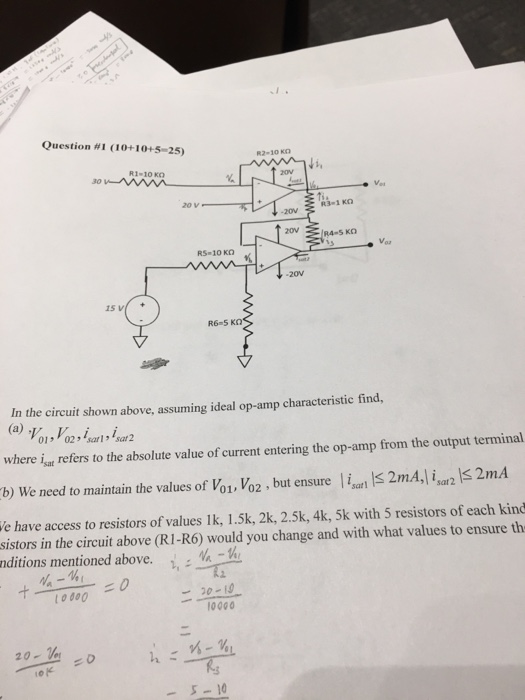 Solved In the circuit shown above, assuming ideal op-amp | Chegg.com
