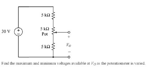 Solved Find the maximum and minimum voltage available at Vo | Chegg.com