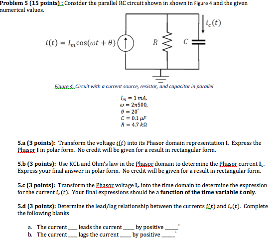 Solved Consider the parallel RC circuit shown in shown in | Chegg.com