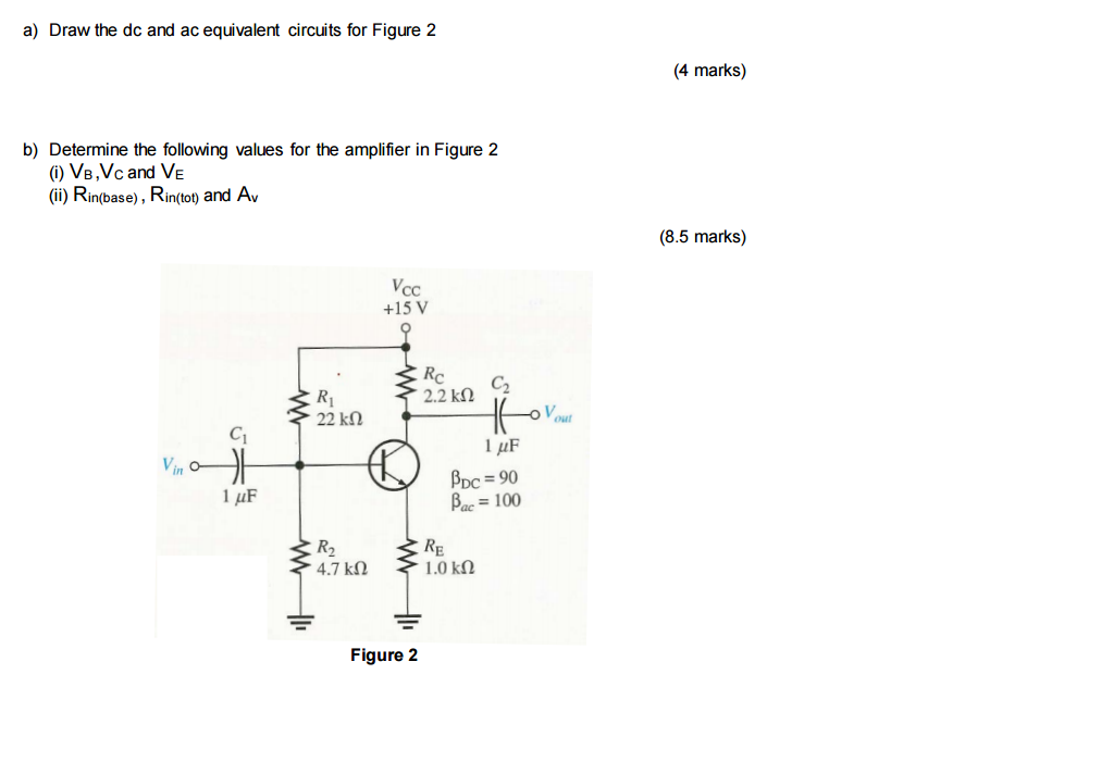 Solved Draw the dc equivalent circuits for Figure 2 | Chegg.com