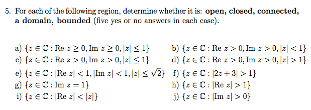 Solved 5. For each of the following region, determine | Chegg.com