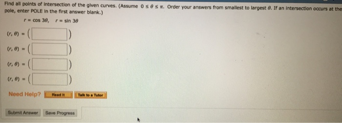 Solved Find all points of intersection of the given curves. | Chegg.com