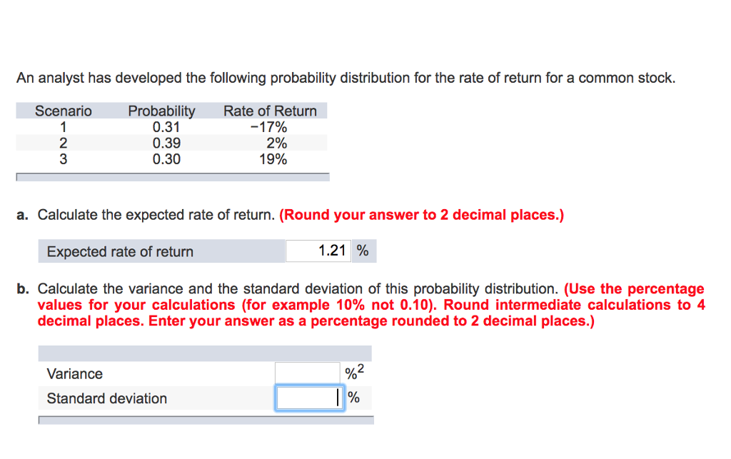 Solved An analyst has developed the following probability | Chegg.com