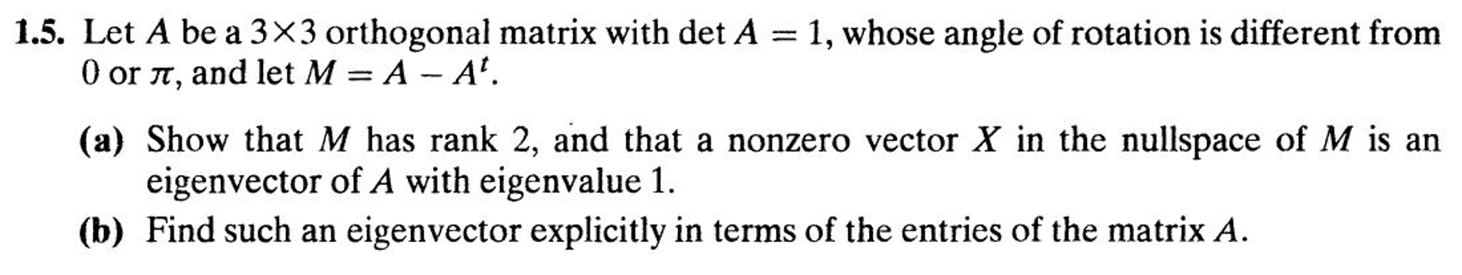 Solved Let A be a 3 times 3 orthogonal matrix with det A = | Chegg.com