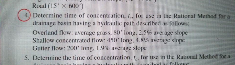 Solved PROBLEMS Find the composite runoff coefficient, c, | Chegg.com