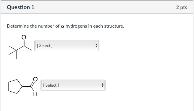 Solved THE MINIMUM AMOUNT OF ALPHA HYDROGENS TO CHOSE FROM | Chegg.com