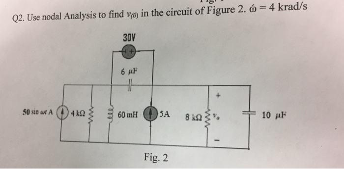 Solved Use nodal Analysis to find v_(0) in the circuit of | Chegg.com